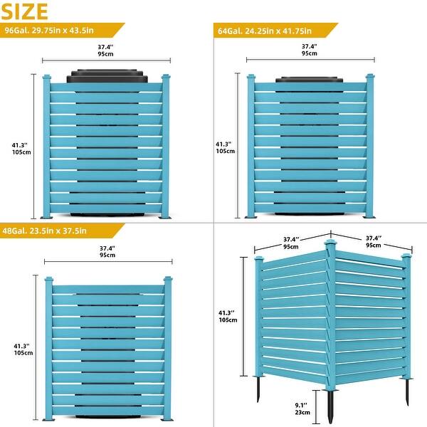 Moasis Air Conditioner Fence Hips Privacy Fence for Trash Cans Garbage ...