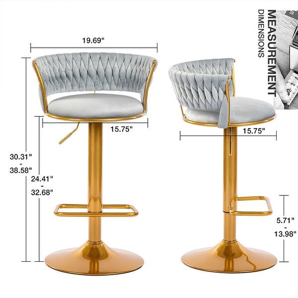 Fabric Around Woven Basket Network Design Bar Stools - Bed Bath ...