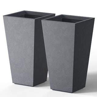 Tall Concrete Rectangle Plant Boxes / Large Indoor and Outdoor Flower ...