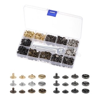 180 Sets Snap Fasteners Kit 6 Colors with 4 Setter Tools & Box for ...