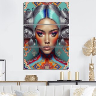 Designart "Retrofuturistic Contemporary Hipsters VII" Woman Pop Art ...