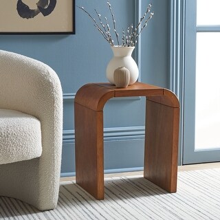SAFAVIEH Emelia Waterfall Curved Side End Accent Table (Fully Assembled ...