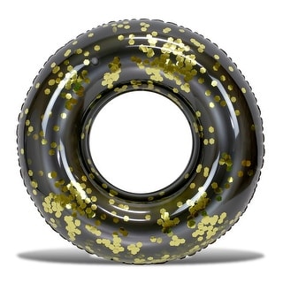 POZA Inflatable Swim Ring Pool Float Tube - 36 Inch - Black Gold - 36 ...
