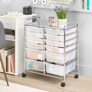 Whitmor 12-Drawer Storage Cart - Chrome and Plastic - Bed Bath & Beyond ...