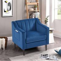 Grondin Mid-Century Modern Style Upholstered Accent Barrel Chair with ...
