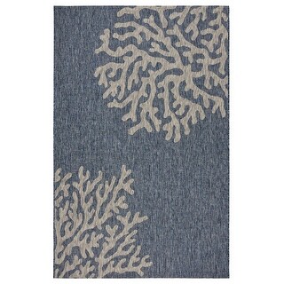 Navy Coral Reef Indoor Outdoor Area Rug - Bed Bath & Beyond - 34736949