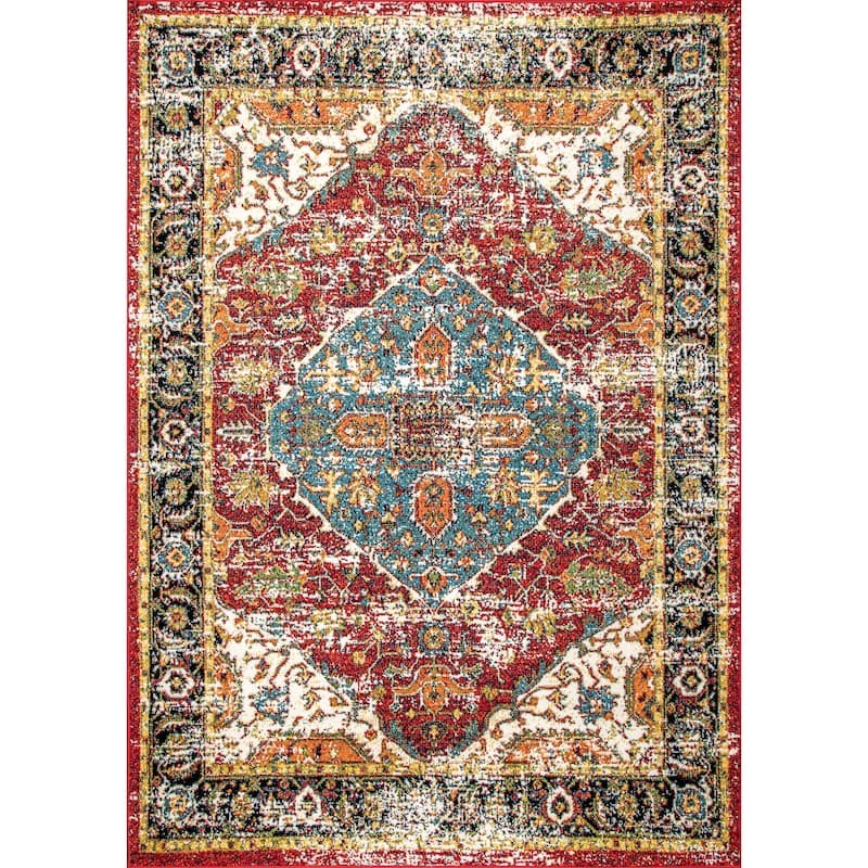 Nuloom Traditional Indoor/ Outdoor Vintage Bloom Border Area Rug ...