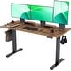Electric Height Adjustable Standing Desk, 55x24 Inches, Rustic Brown ...