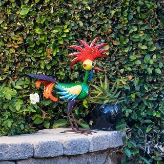 Alpine Corporation 18" Tall Indoor/Outdoor Wacky Metal Rooster Yard ...