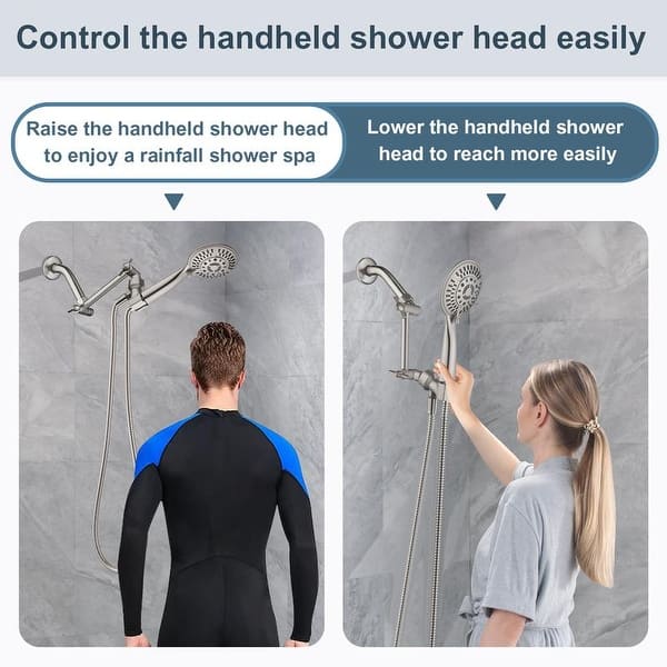 BRIGHT SHOWERS Shower Head Extension Arm for Rain and Handheld Shower ...