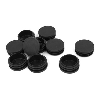 42mm Dia Plastic Blanking End Cap Round Ribbed Tube Insert Plug 10pcs ...