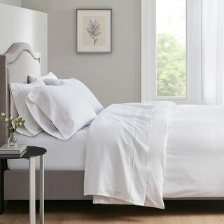 4pc Full 700 Thread Count Cotton Sateen Weave Sheet Set White - Bed ...
