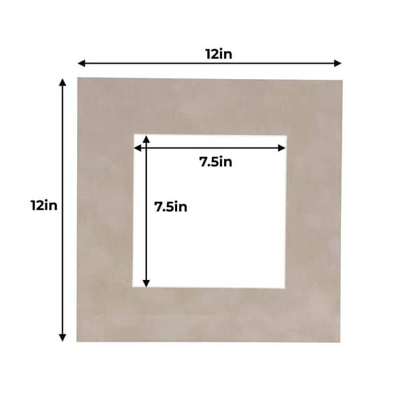 12x12 Mat for 8x8 Photo - Light Grey Suede Matboard for Frames ...