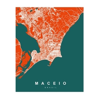 Macei State of Alagoas Brazil Maceio Map Art Brasil Art Print/Poster ...