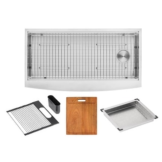 Enthous Workstation 42 Inch Farmhouse Apron 16 Gauge Single Bowl ...