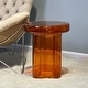 Modern Artistic Flower Glass Round Coffee Table Side Table - Bed Bath ...