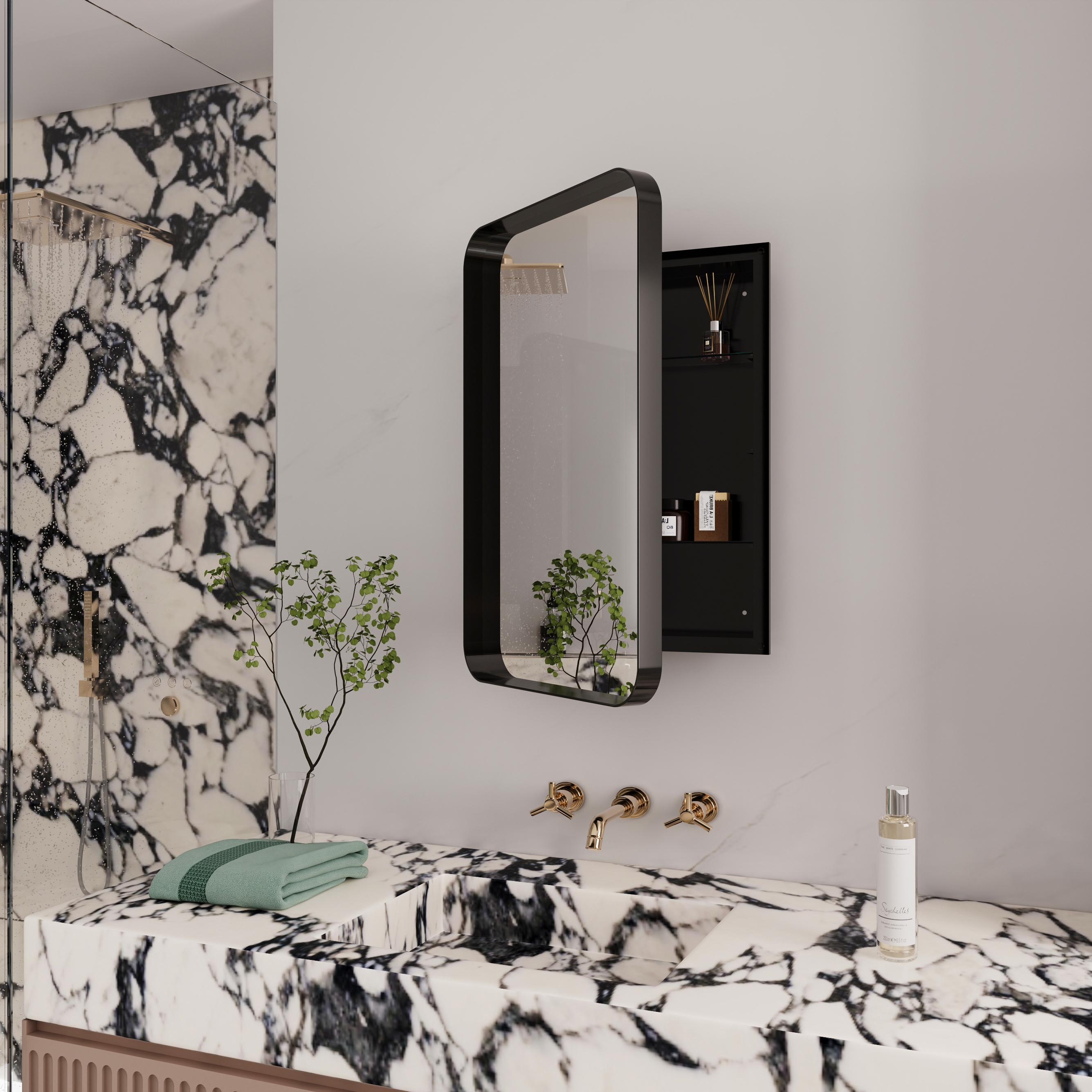 Matte black recessed medicine cabinet store