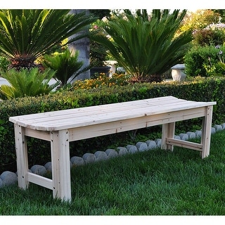 5-Ft Backless Garden Bench in Natural Yellow Cedar Wood - 60"L x 17"W x ...