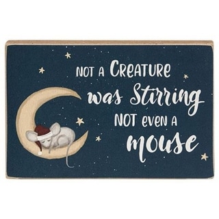 Not A Creature Was Stirring Block - 4” high by 6” wide by .75” deep ...