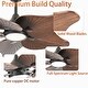 44 Inch Ceiling Fan with Light 5 Wood Blades DC Motor APP Remote ...