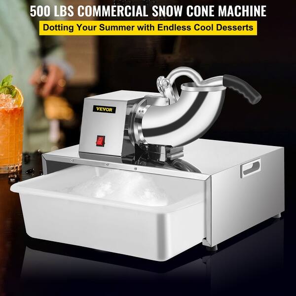 VEVOR Commercial Snow Cone Machine 500LB/H Commercial Snow Cone Maker ...