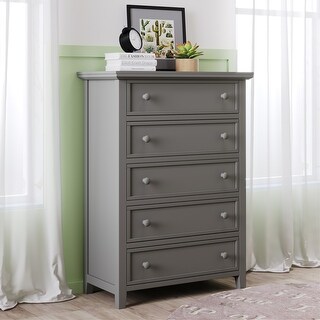 Solid Wood Chest,5 Drawers,Multi-purpose storage cabinet,Gray - Bed ...