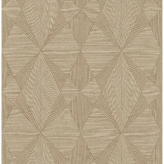 A-Street Prints Intrinsic Light Brown Geometric Wood Wallpaper - Bed ...