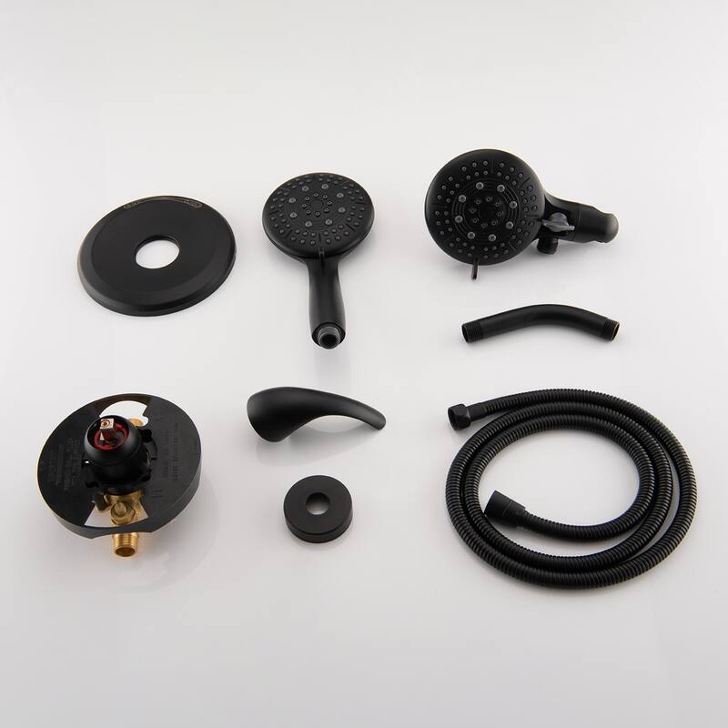 6 Function Retrofit Shower System in Matte Black - 4.83" - Overstock ...