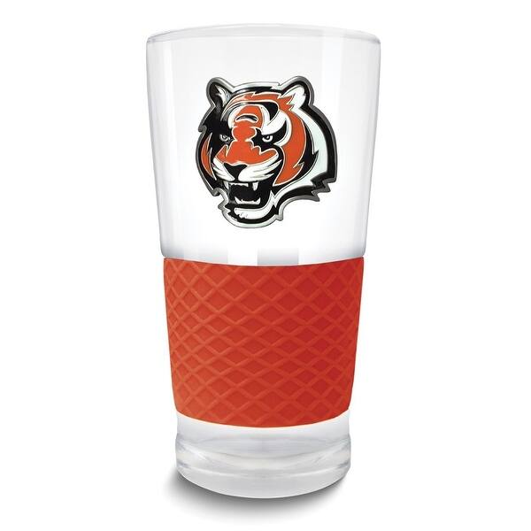 NFL Cincinnati Bengals Score 22 Oz. Pint Glass with Silicone Grip - Bed ...