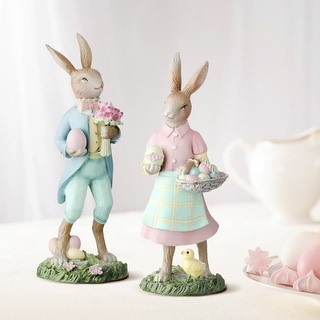 Resin Vintage Dress Rabbit 5" Set of 2 - Bed Bath & Beyond - 37104838