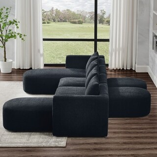 U-Shape DIY Modular Sectional Sofa with Two Single Seat,Two Chaises and ...