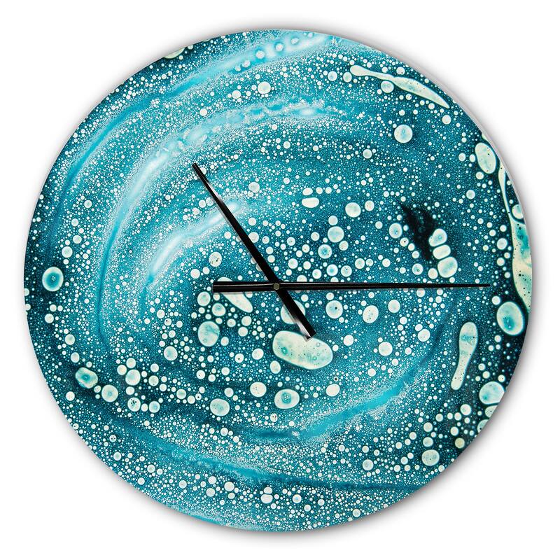 Designart 'Precious Blue Fabulous Pattern' Oversized Modern Wall CLock ...