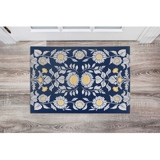 SUNFLOWER SUMMER NAVY Doormat By Kavka Designs - Bed Bath & Beyond ...