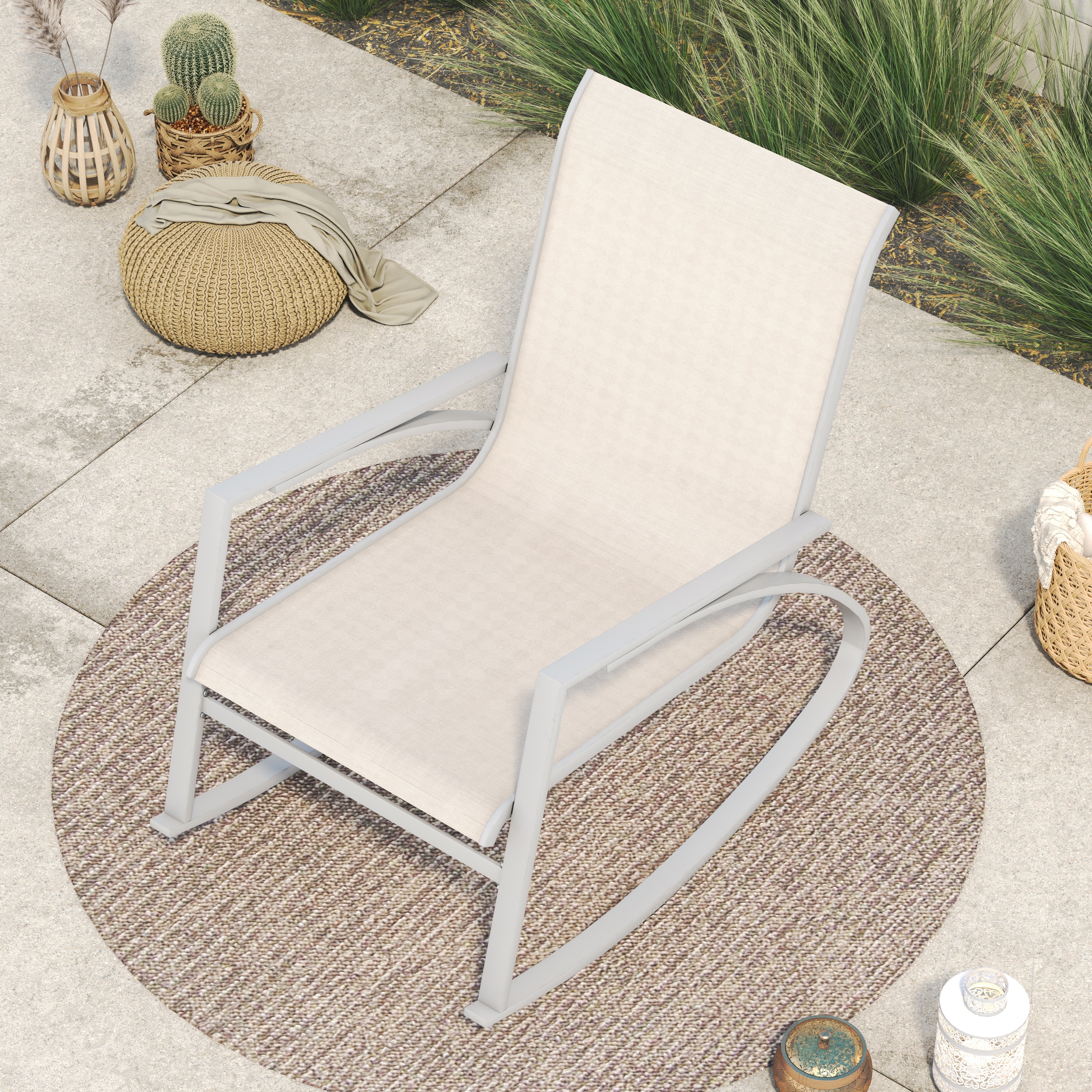 Corvus Antonio Outdoor Sling Fabric Rocking Chair