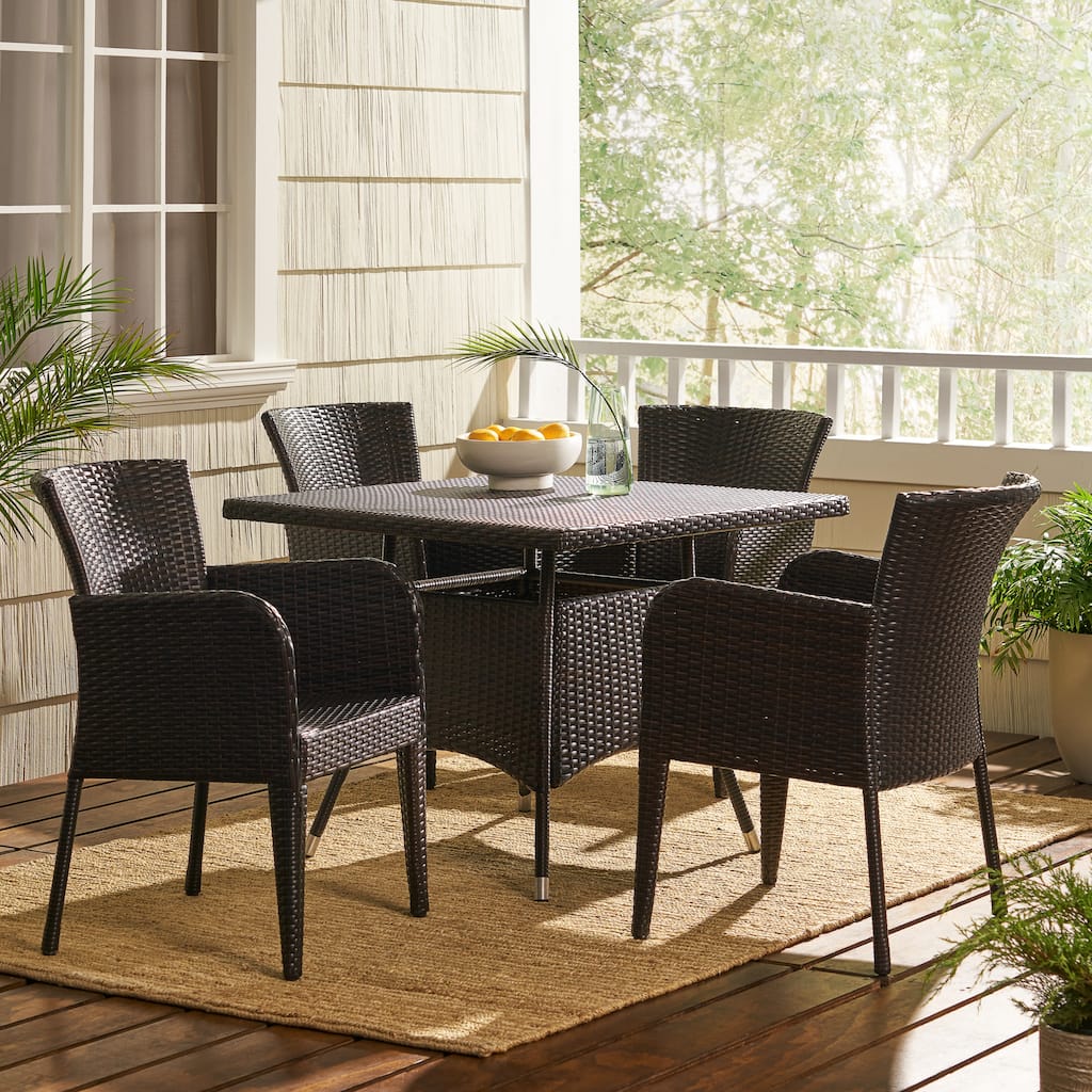 Christopher Knight Home Corsica Outdoor 5-piece Wicker Dining Set ...
