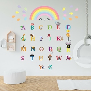 Walplus Colorful Rainbow Alphabet Kids Wall Stickers Nursery Décor ...