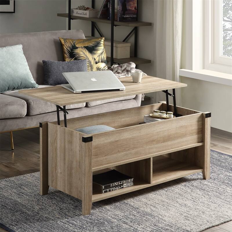 Merax Lift Top Coffee Table with Hidden Storage and Open shelf ...