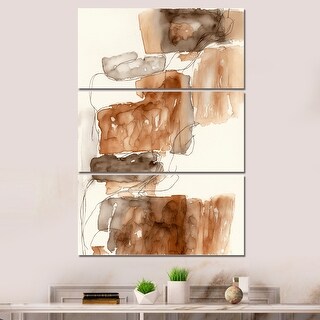 Designart "Canyon Ridge Explorations VI" Abstract Liquid Ink Canvas Art ...