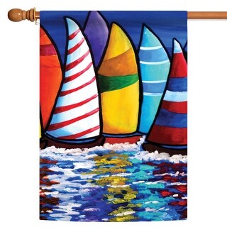 Skipper's Sailboats Traffic Outdoor House Flag 40" x 28" - Bed Bath ...