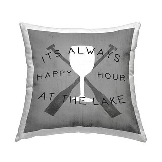 Stupell Happy Hour At Lake Wine Glass Printed Throw Pillow Design by ...