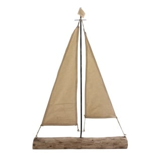 Mango Wood Sailboat 32", Beige 32.09"H - 22.05" x 2.36" x 32.09" - Bed ...