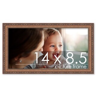 14x8.5 Traditional Antique Gold Complete Wood Picture Frame with UV ...
