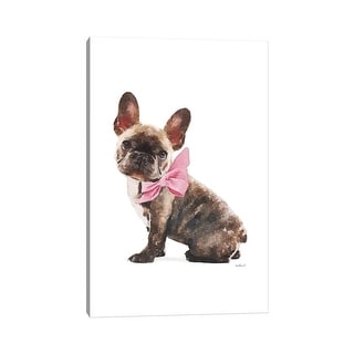 iCanvas "Brindle Frenchie With Pink Bow" by Amanda Greenwood Canvas ...