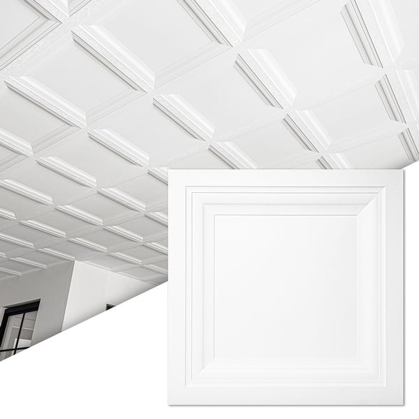 Art3d 2 x 2ft. Drop Ceiling Tile,PVC Ceiling Panel,12Pcs,48sq ft - Bed ...