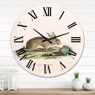 Designart 'Vintage Rabbits In Earth Tones' Farmhouse wall clock - Bed ...