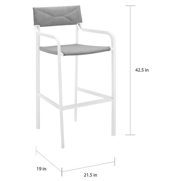 Raleigh Stackable Aluminum Outdoor Patio Bar Stool with Padded Seat ...