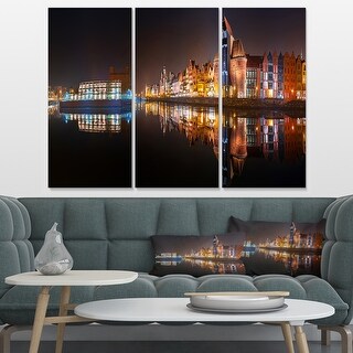 Designart "Panorama of Gdansk Old Town" Landscape Photography Canvas ...