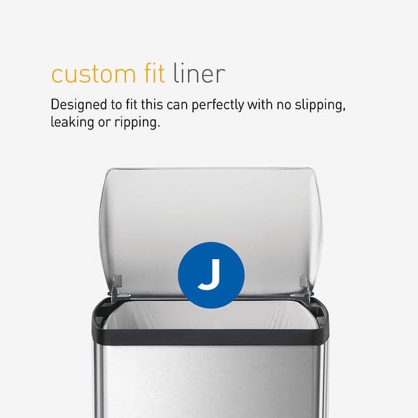 38 Liter / 10 Gallon Rectangular Kitchen Step Trash Can, Brushed ...