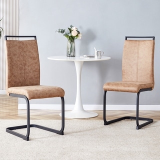 Traditional Dining Chair Set of 2 Lumbar Support Curved Back Dining ...