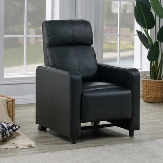 Faux Leather Upholstered Push-Back Recliner with Plush Head and Arm ...
